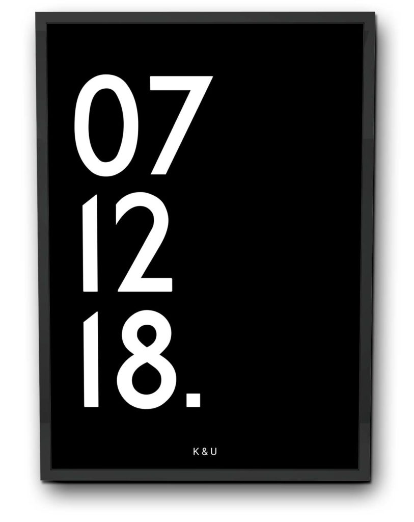 Modern Anniversary Date Poster | Personalised Print — ukesen